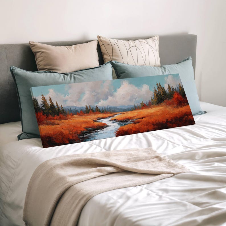 Autumn Landscape Wall Art River Meadow Fall Trees Scenic Nature ...