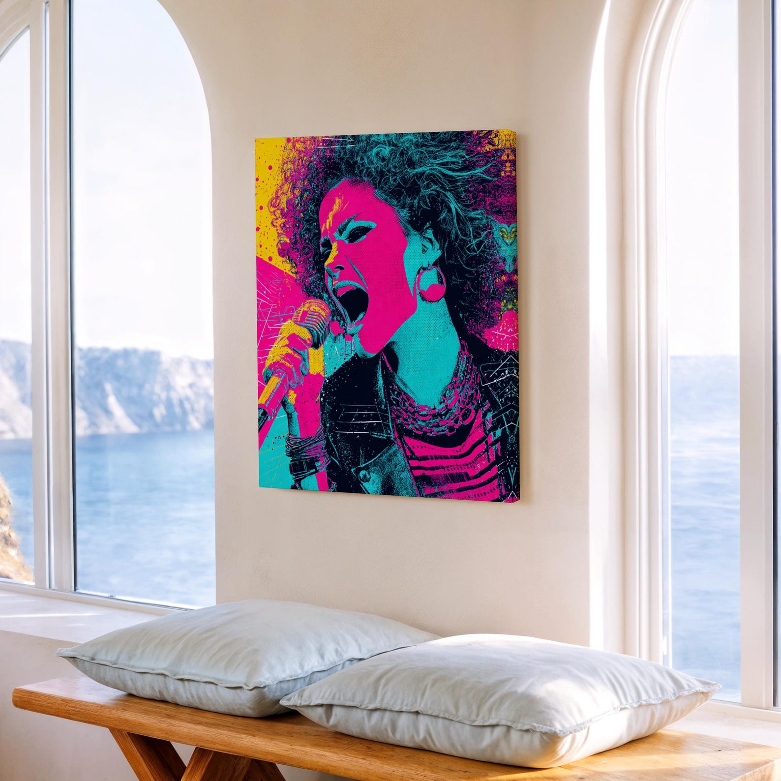 Neon Rock Singer Wall Art Bold Pop - Etsy