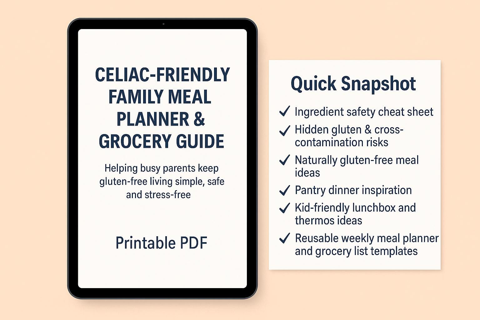 Gluten-free Meal Planner and Grocery Guide | Celiac-friendly Printable ...