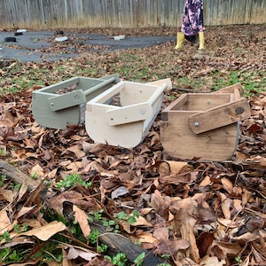 Handmade Wood Harvest Basket: Garden Trug Hod With Folding Handle - Etsy