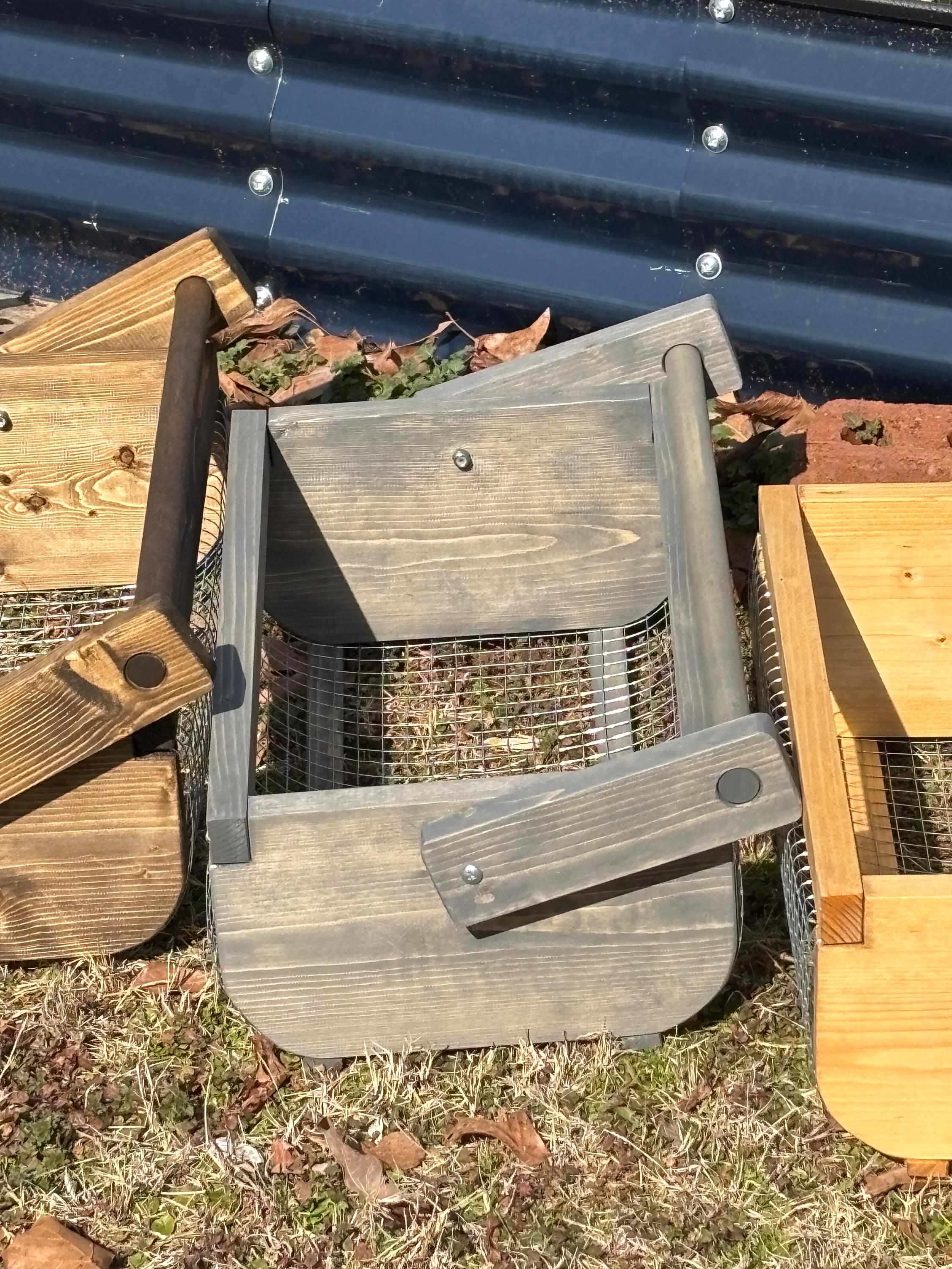 Handmade Wood Harvest Basket: Garden Trug Hod With Folding Handle - Etsy