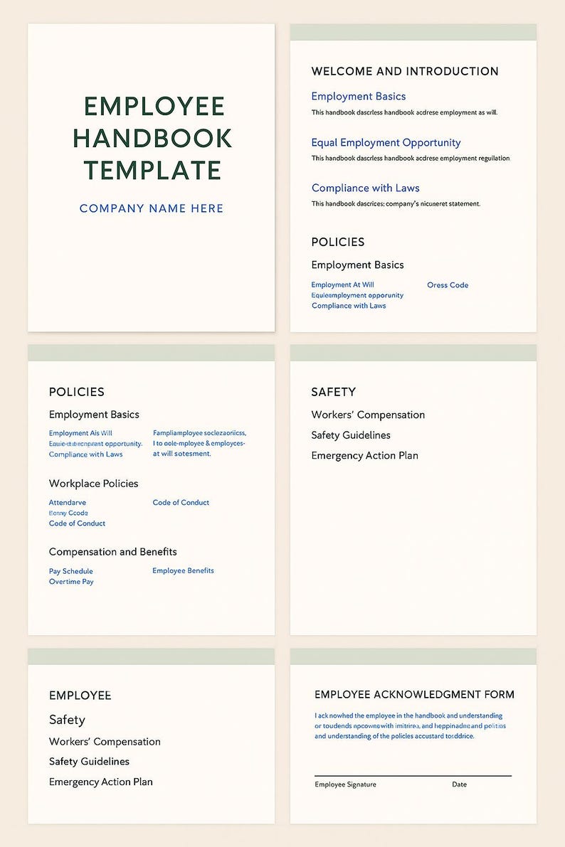 Basic Employee Handbook Template | HR Policies Outline | Small Business ...