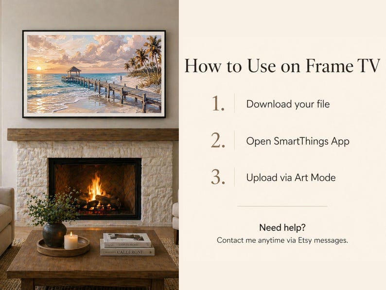 Summer Frame TV Art Bundle of 9, Coastal Frame TV Art, Mediterranean TV ...