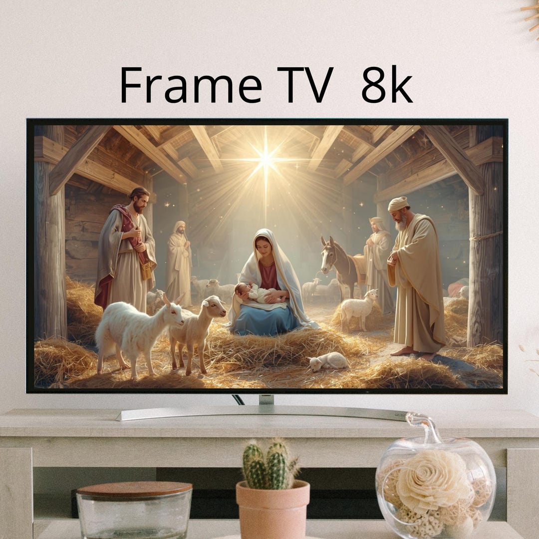 Pastel Nativity Scene Frame TV Art – Christmas Manger (digital Download ...