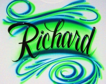 Airbrush Cursive - Etsy