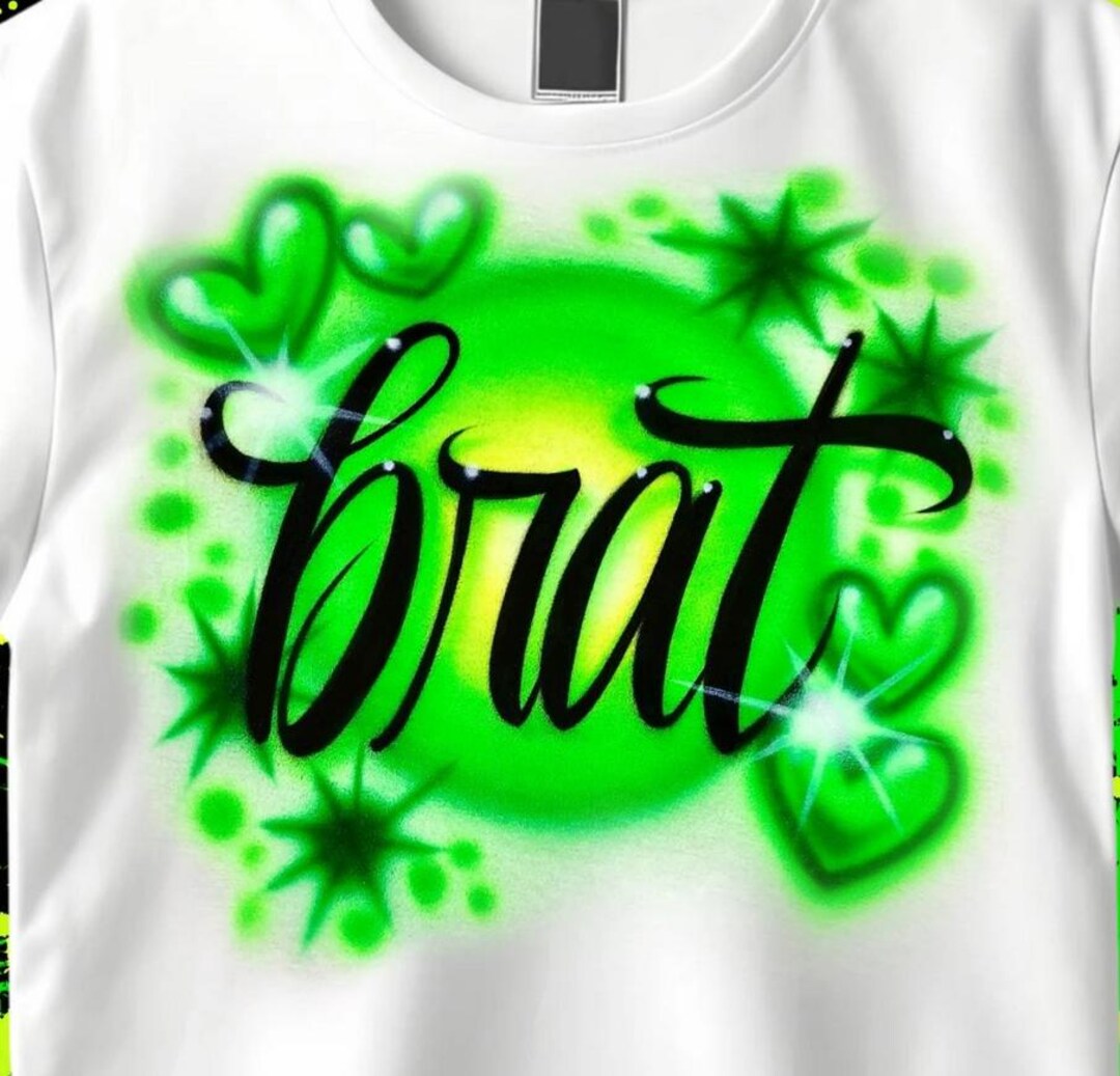 Brat Shirt, Brat Tshirt, Airbrush T Shirt With Brat, Brat, Retro Rave ...
