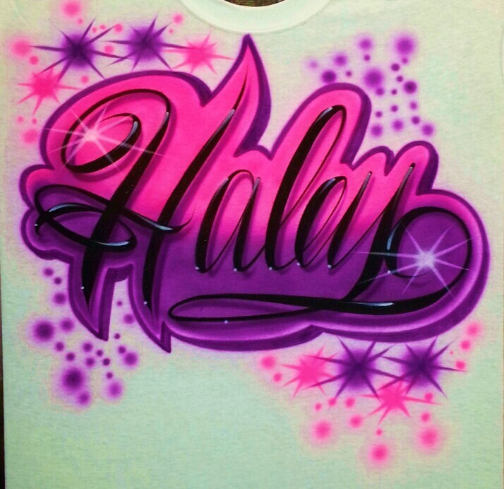 Airbrush T Shirt Script Name, Cursive Font, One Word Included - Etsy