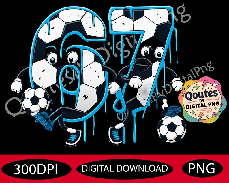 Soccer Number 67 PNG, Kids Football Design (digital Download) - Etsy