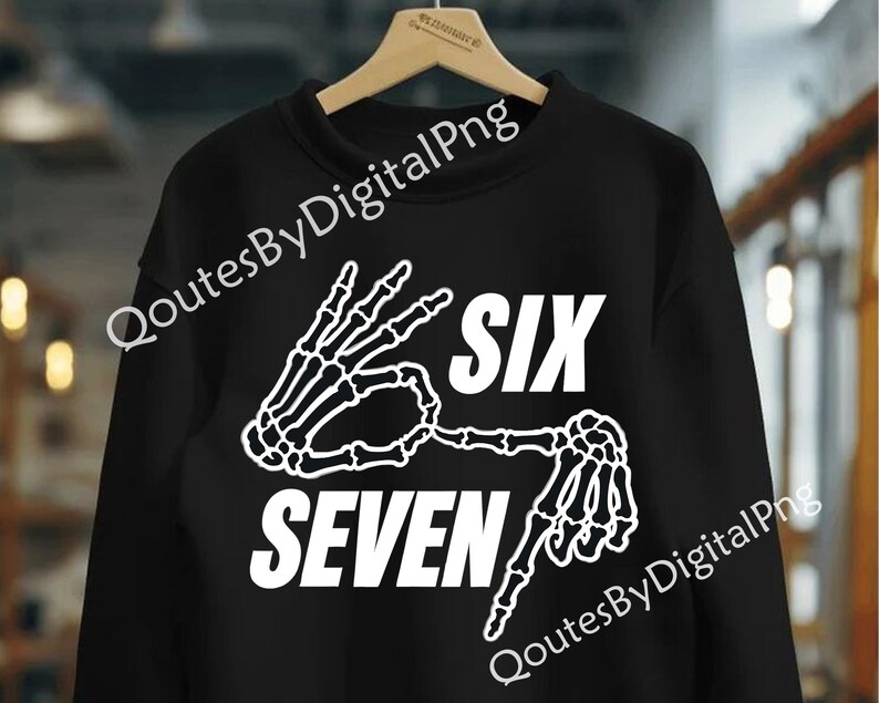 Funny Skeleton Hands PNG: Six Seven Meme, Halloween Clipart (digital ...
