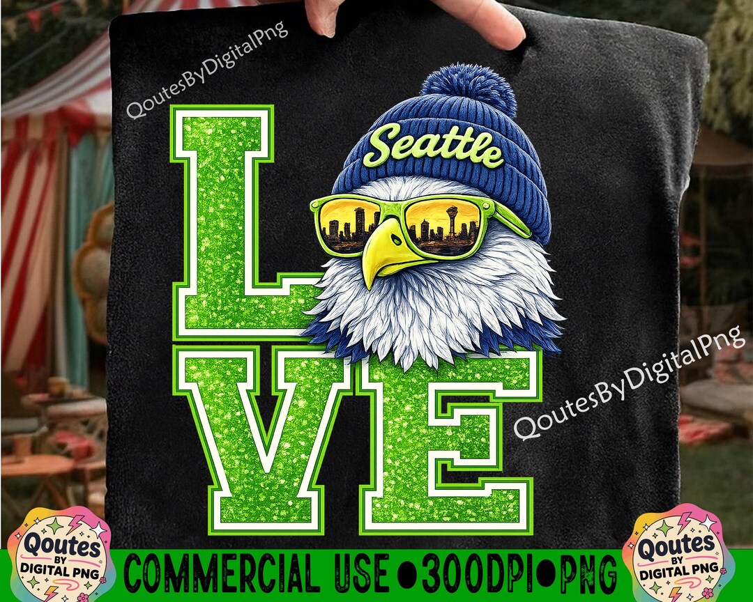 Seattle Seahawks Eagle PNG, City Skyline, Love Design (digital Download ...
