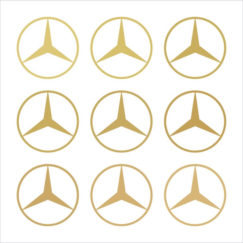 Mercedes Logo Vinyl Decals - Waterproof Car Laptop Stickers - Set of 6 ...