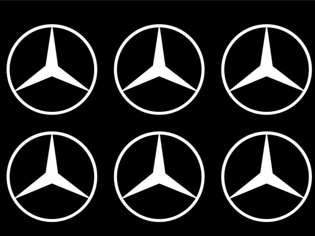 Set of 6 Mercedes Logo Vinyl Decals – Small Mercedes Stickers for Car ...