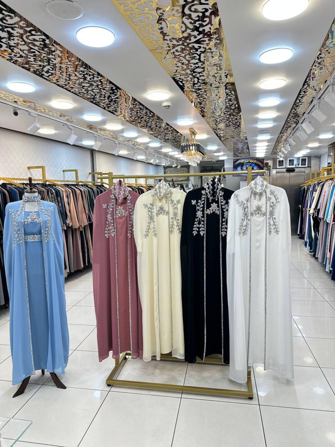 Crystal Embellished Abaya | Open Abaya Kimono | Luxury Abaya Set ...