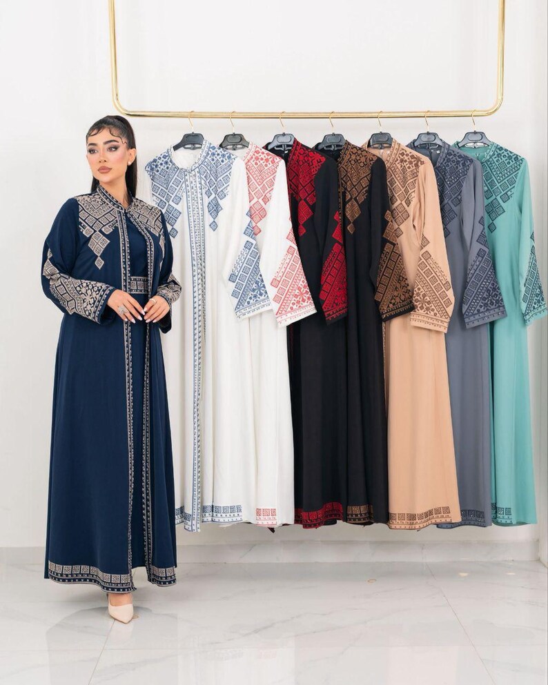 Elegant Crepe Medina 3-piece Abaya Set • Modest Outfit Abaya With Belt ...