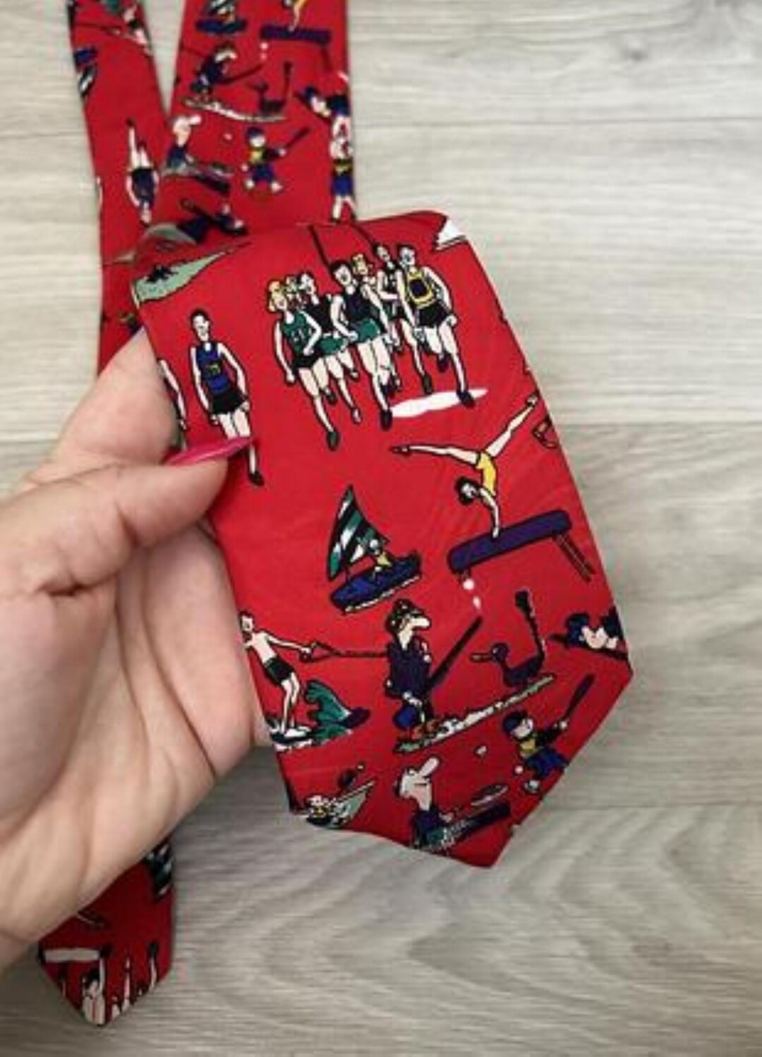 Vintage Quirky Red Sports Themed Necktie - Etsy