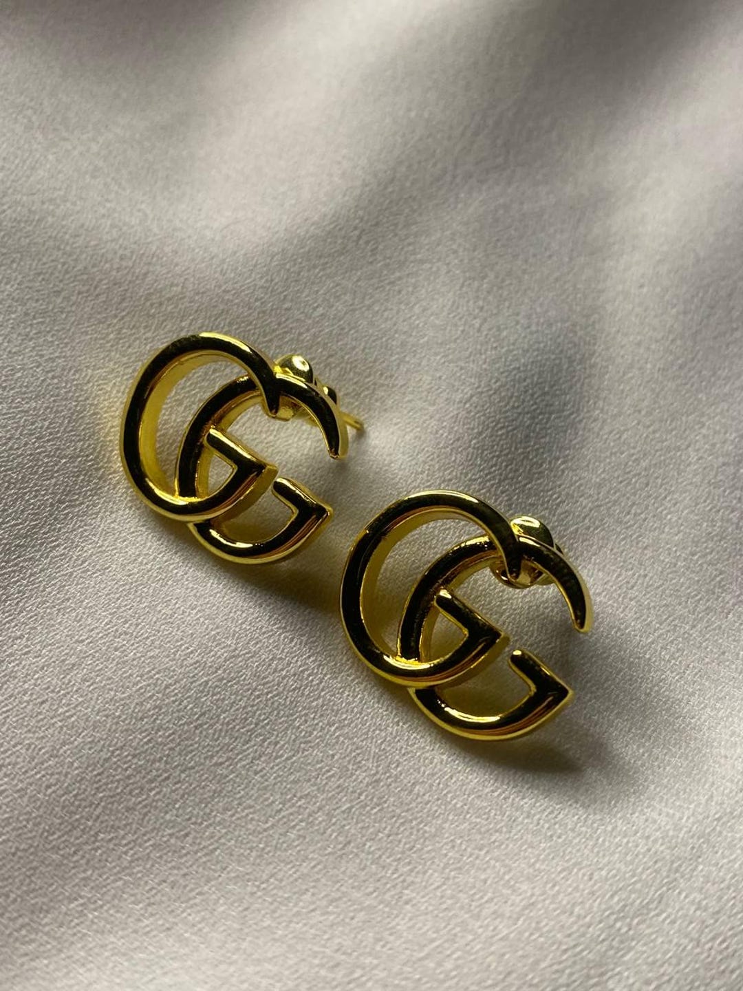 Vintage Gucci Gold GG Logo Letters Earrings 3cm - Etsy