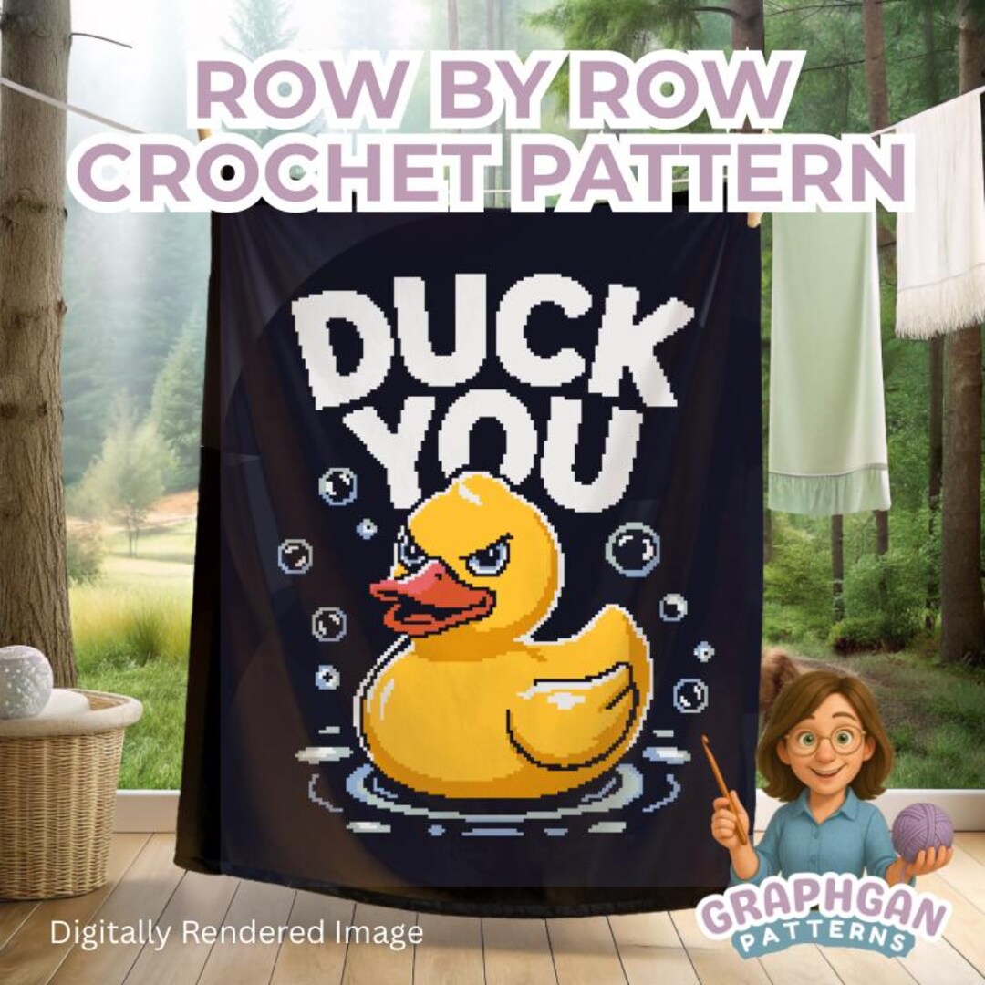 Swear Blanket Crochet Pattern Funny Graphgan | Duck You Adult Humour ...