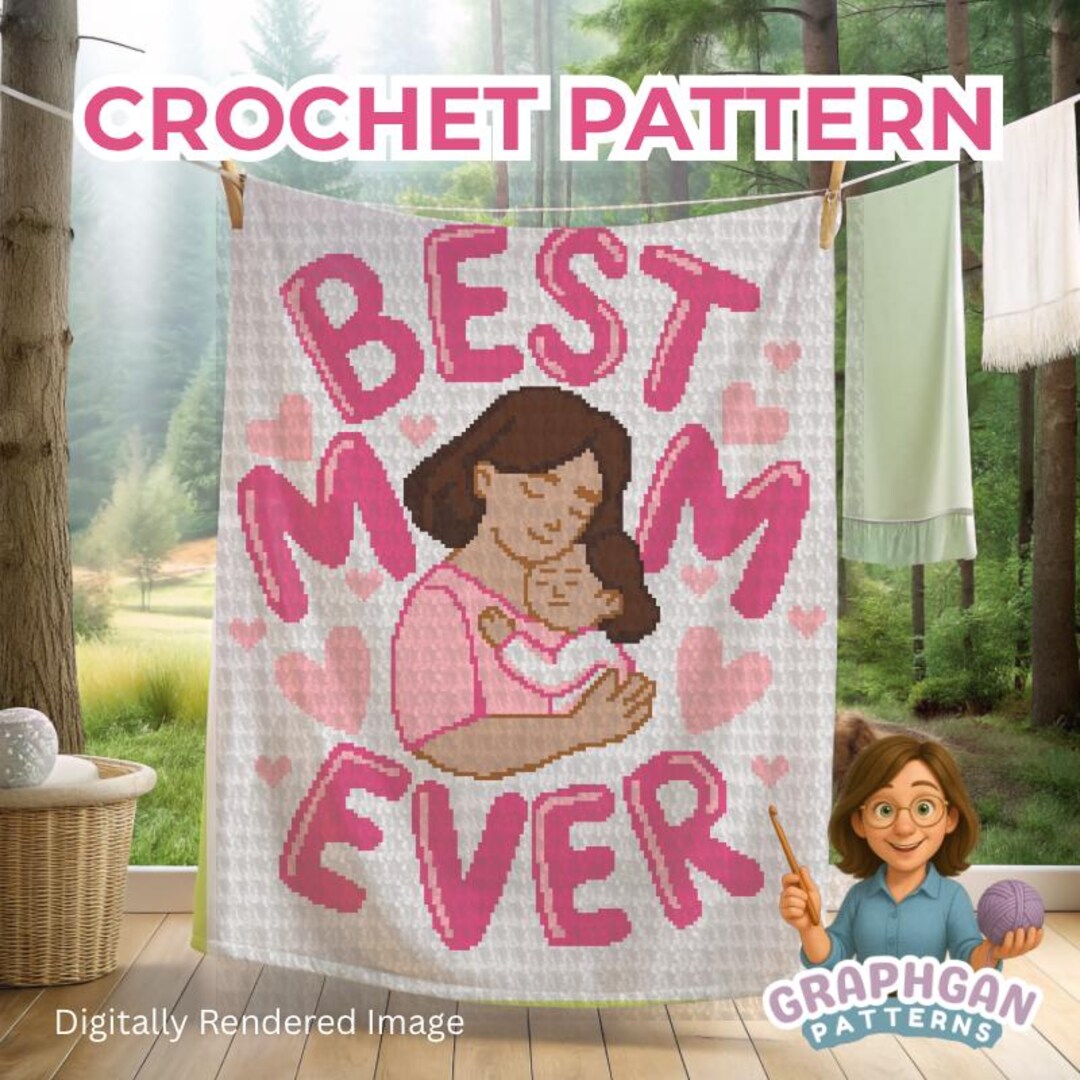 Mom Crochet Blanket Pattern – Easy Graphgan Throw for Mother's Day Gift ...