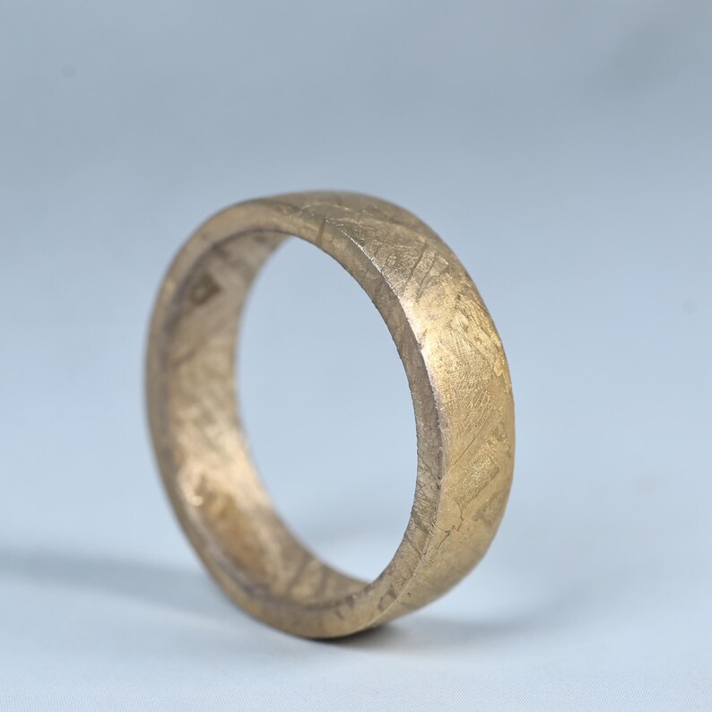 Meteorite Ring Plated 24k Gold,natural Widmanstätten Pattern Wedding ...