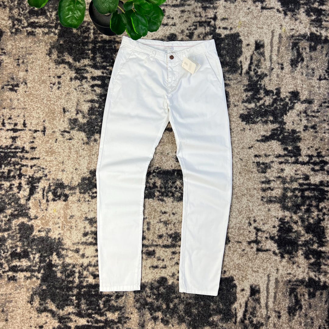 Brunello Cucinelli New With Tags White Luxury Pants - Etsy