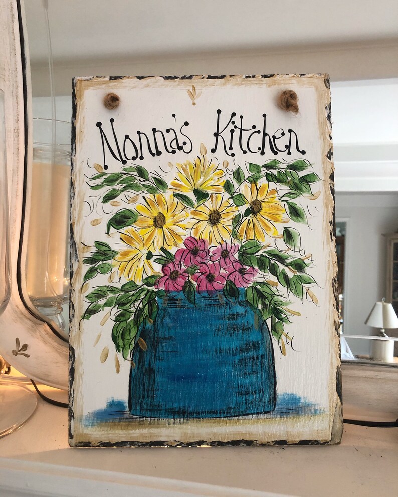 Front Door Slate Cottage Door Slate Painted Slate Summer Slate Sign ...