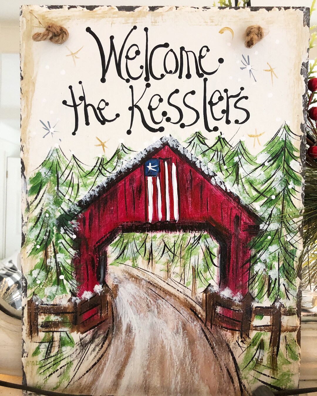 Winter Slate Sign. Barn Sign. Winter Plaque. Christmas Slate - Etsy