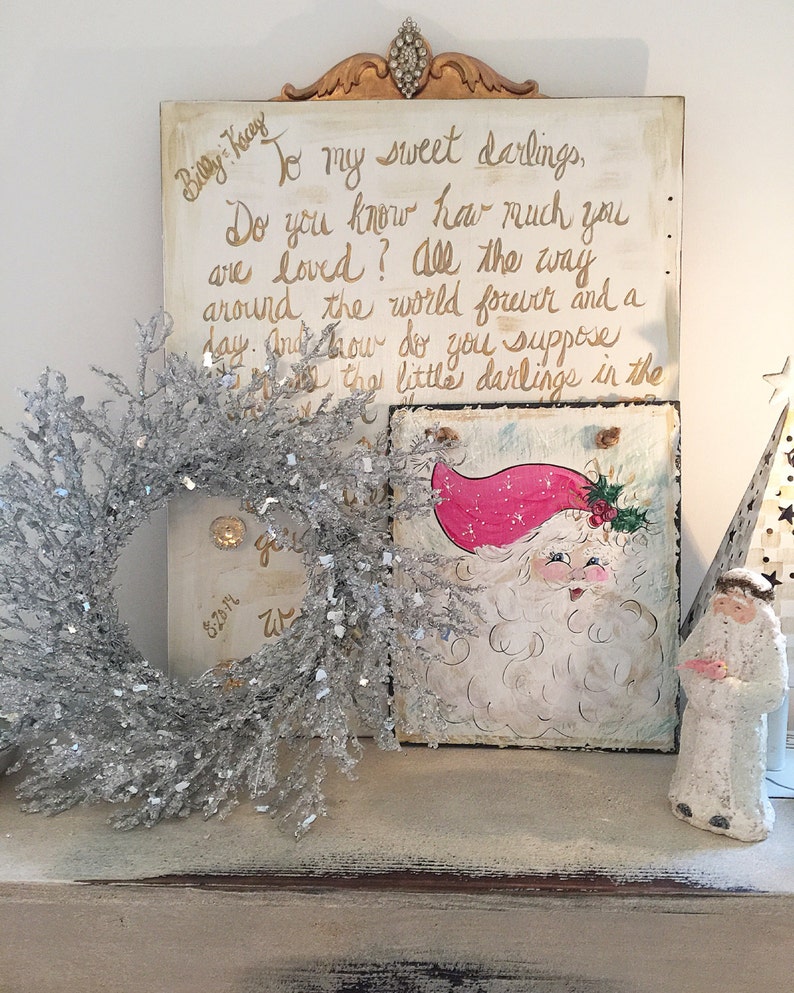 Santa Slate Sign. Christmas Slate Sign. Holiday Slate. Santa Slate ...