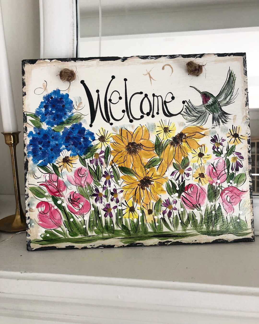 Spring Slate. Spring Slate Sign. Summer Slate. Personalized Gift. Hand ...