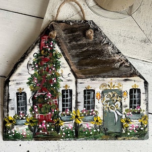 Cottage Farmhouse Painted Slate. Personalized Gift. Hand Painted Slate ...