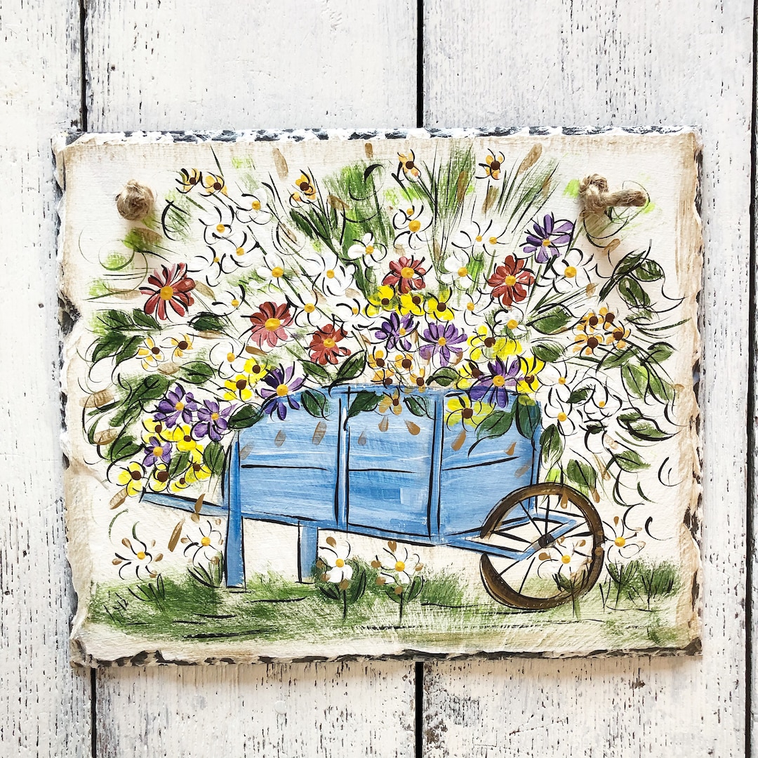 Spring Slate Sign. Summer Slate Sign. Hand Painted Slate Sign. Painted ...