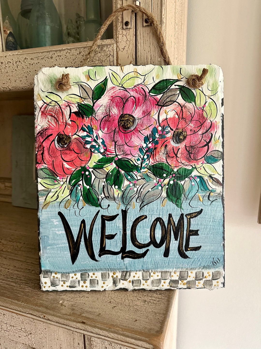 Spring Slate. Welcome Sign. Summer Slate. Personalized Gift. Door Decor ...