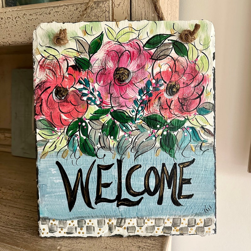 Slate Welcome Sign - Etsy