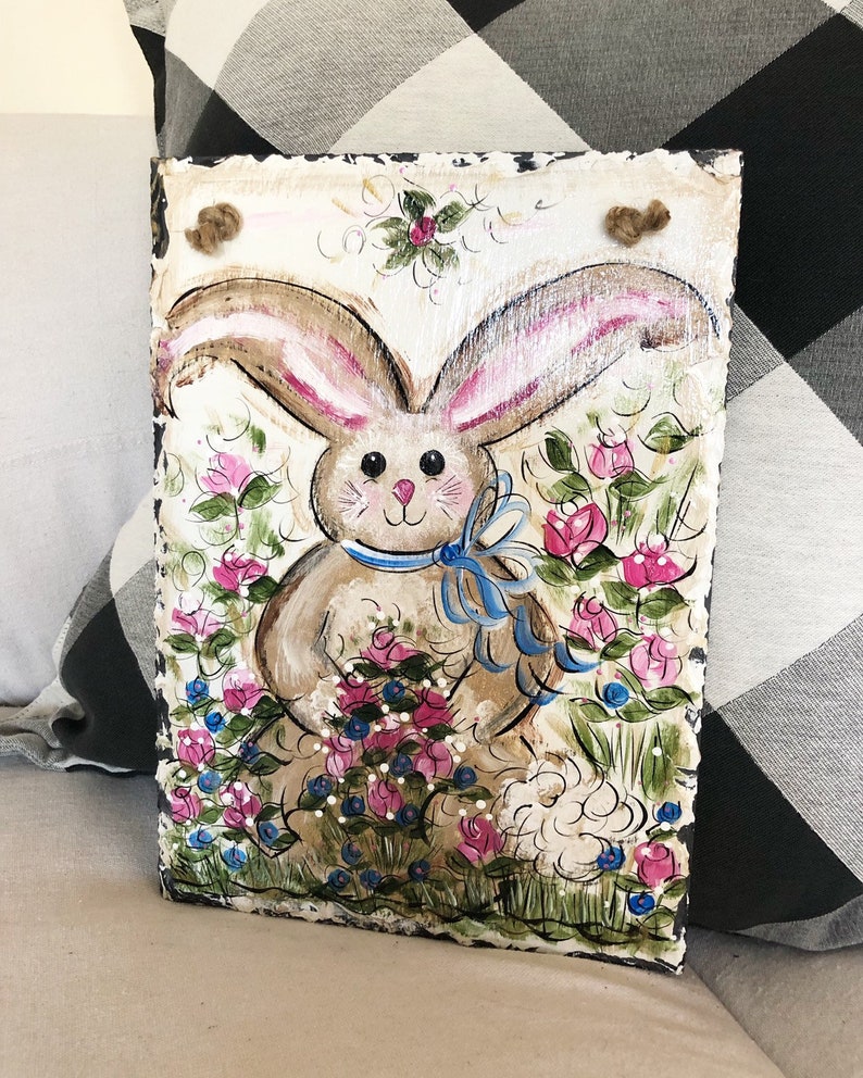 Spring Slate Sign Spring Slate Easter Slate Bunny Slate | Etsy