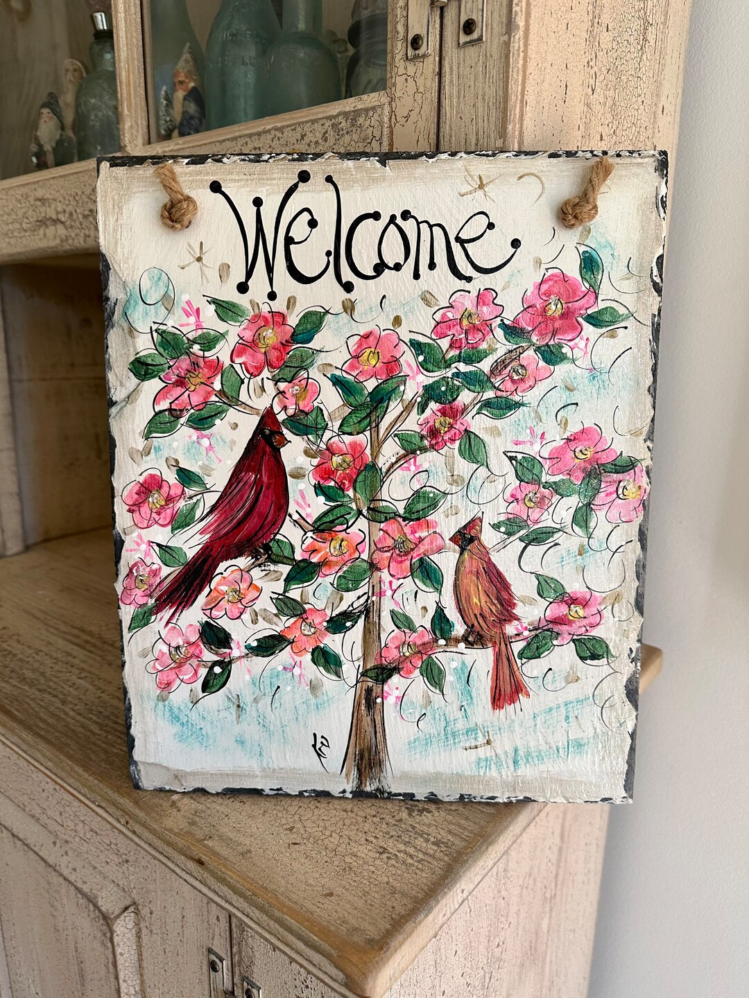 Spring Sign. Spring Slate. Welcome Slate. Personalized Gifts. Painted ...