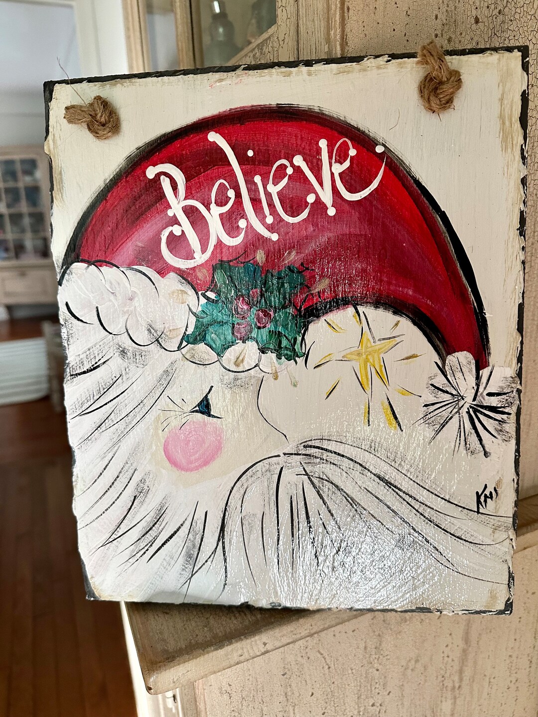 Winter Slate. Winter Slate Sign. Christmas Sign Santa Slate Sign ...