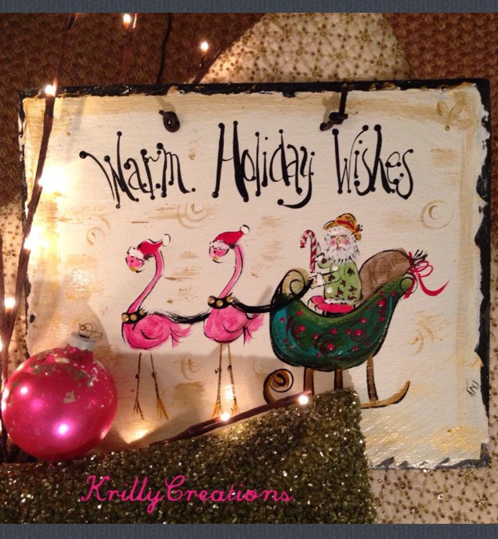 Christmas Slate Sign Painted Slate Sign, Winter Decor Welcome Sign ...