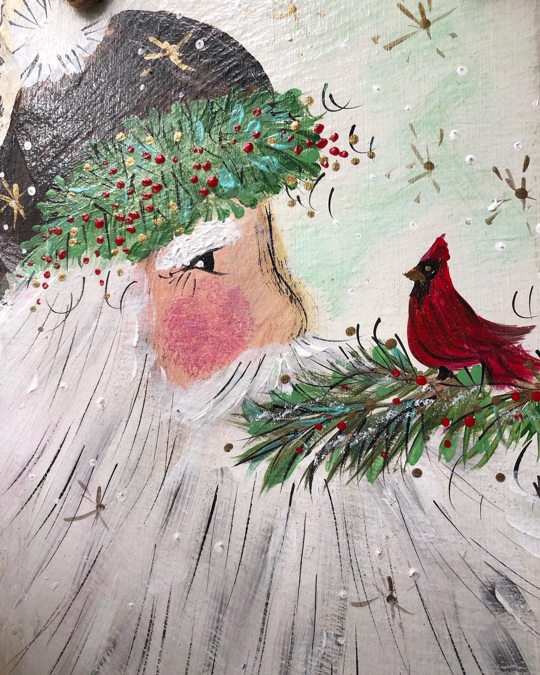 Santa Sign. Winter Slate. Christmas Slate. Santa Slate. Painted Slate ...