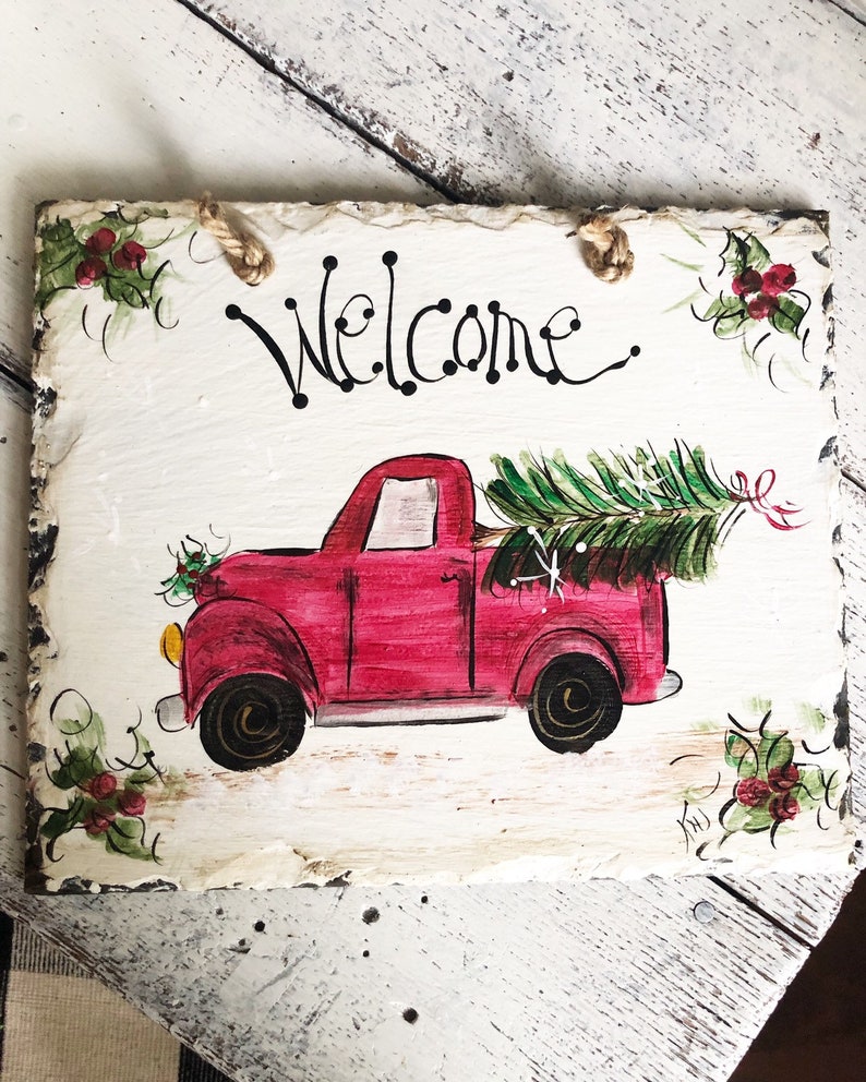 Christmas Slate Sign Christmas Slate Painted Slate Sign Painted Slate ...