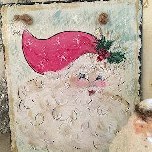 Santa Slate Sign. Christmas Slate Sign. Holiday Slate. Santa Slate ...