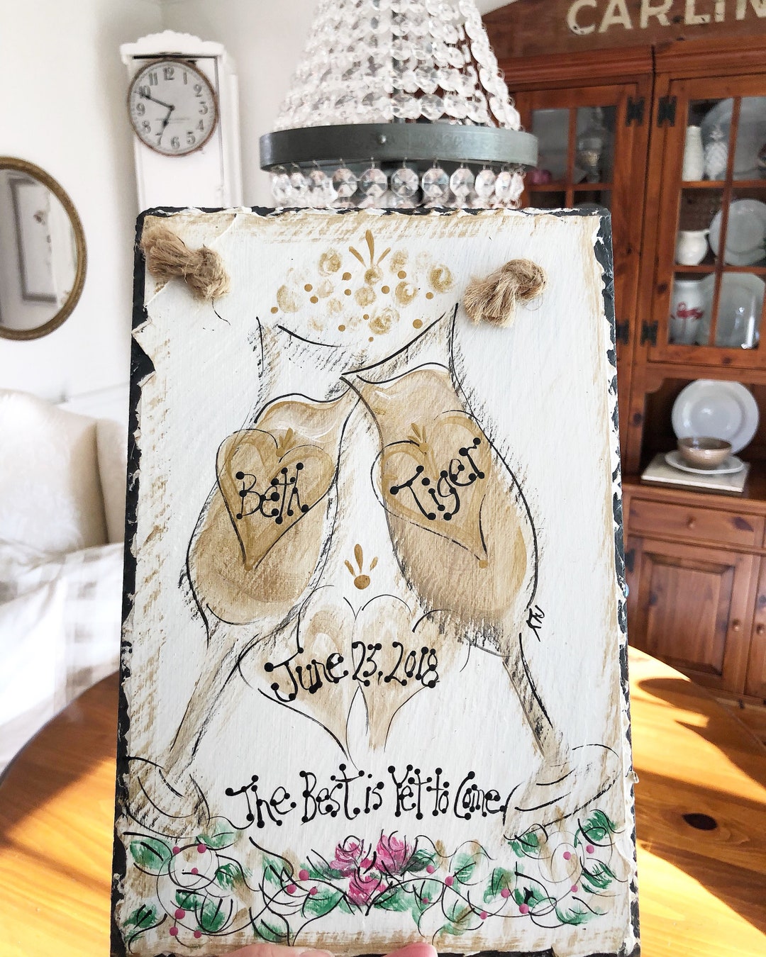 Wedding Slate Sign Hand Painted Slate Sign, Slate Sign, Painted Slate ...