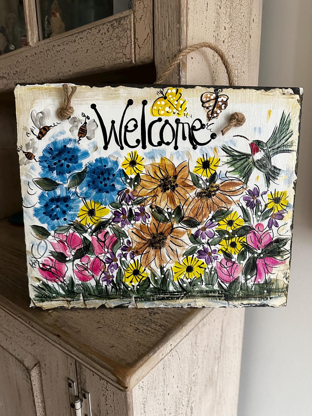 Spring Slate. Spring Slate Sign. Summer Slate. Personalized Gift. Hand ...