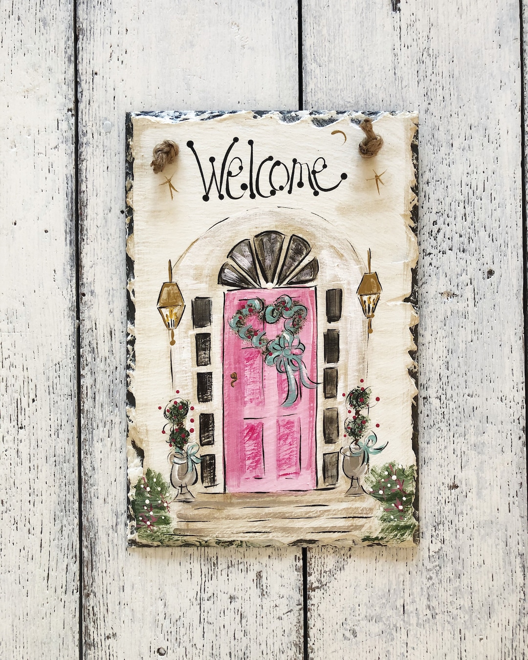 Painted Slate Sign. Spring Slate Sign. Summer Slate Sign. Door Slate ...