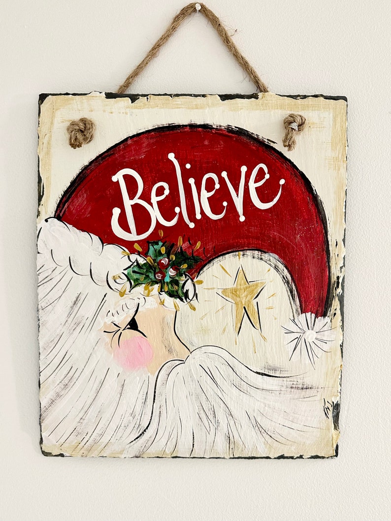 Winter Slate. Winter Slate Sign. Christmas Sign Santa Slate Sign ...