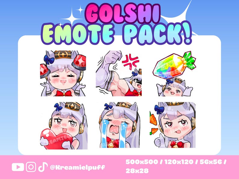 Uma Musume Anime Emotes for Twitch/discord: Gold Ship Chibi (digital ...