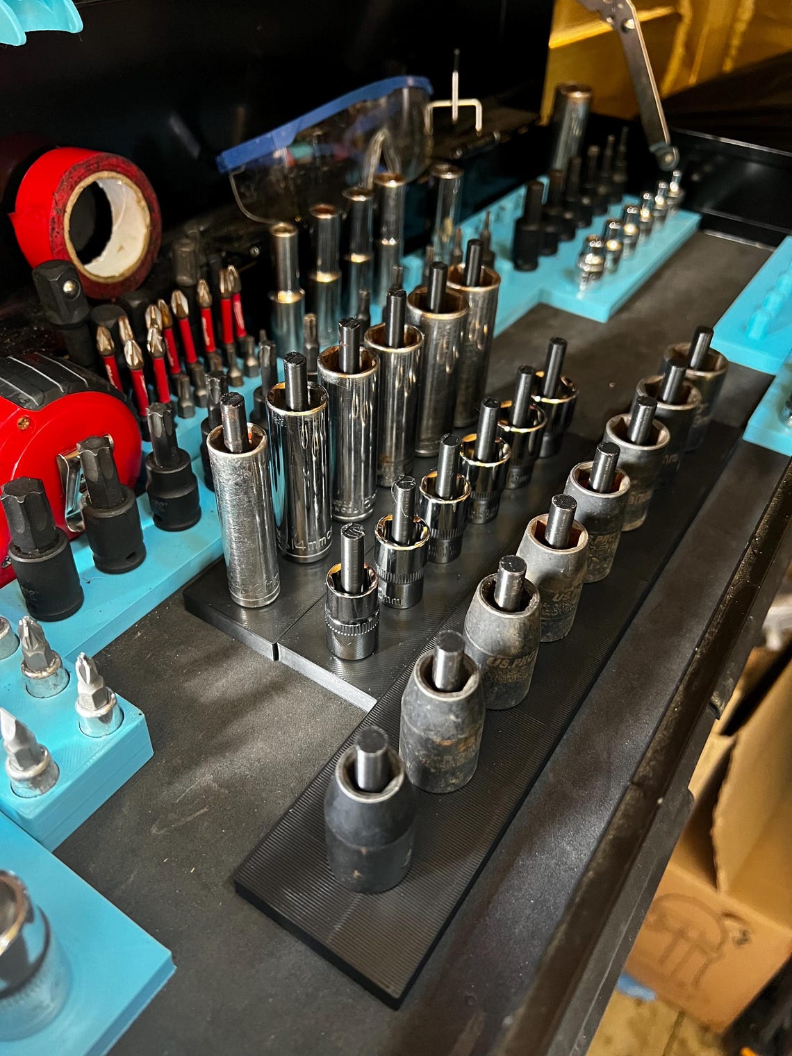 3/8" 1/2" Socket Organiser Rail | Magnetic Socket Holder | Drawer ...