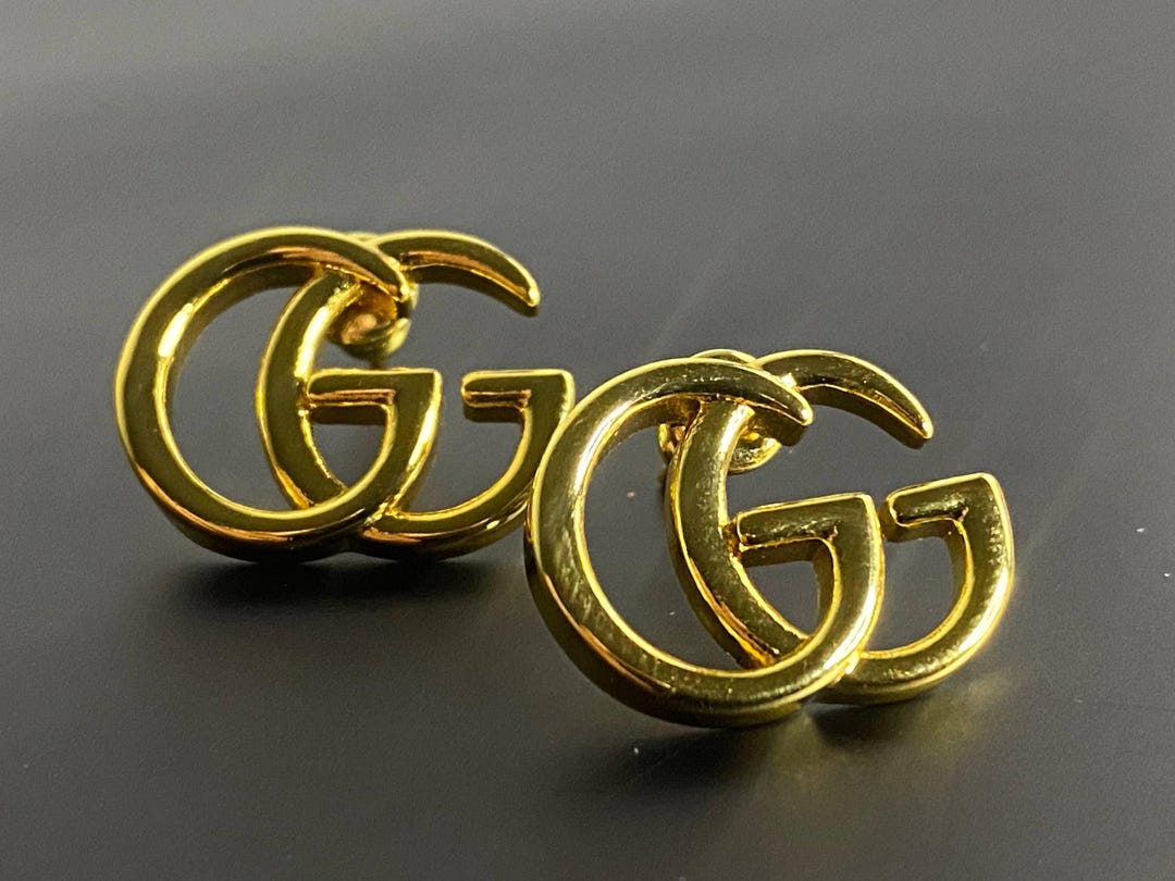 Vintage Gucci Interlocking GG Logo Stud Earrings - Etsy