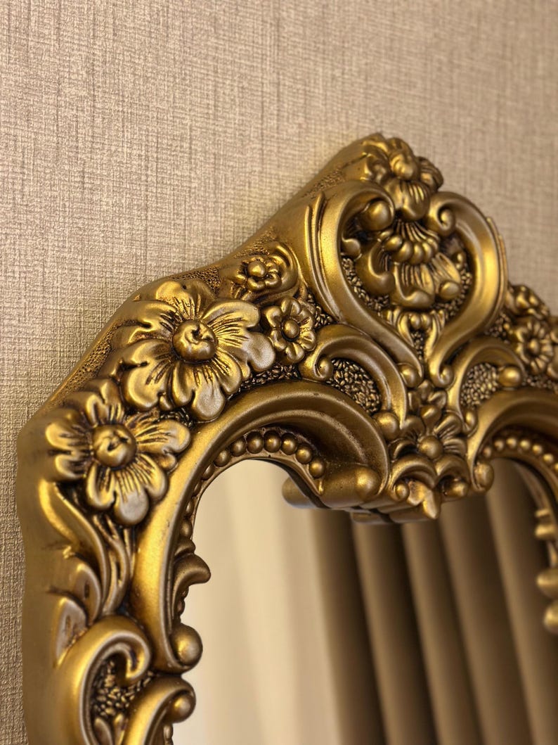 Large Gold Baroque Mirror – Luxury Full Length Wall Mirror for Elegant ...
