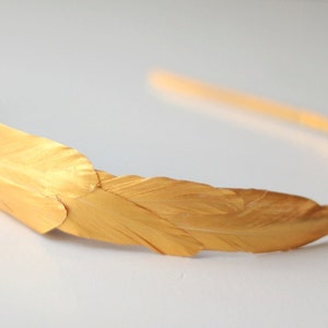 Gold Feather Headband, Gold Feather Hairband, Bridal Grecian Headband ...