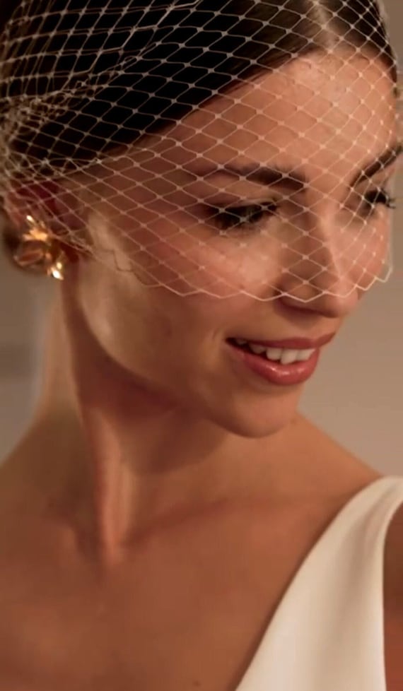 Bridal Birdcage Veil Wedding Veil Short Face Veil Civil Wedding Veil Fishnet Veil Modern Wedding Veil Courthouse Etsy UK
