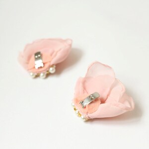 Pink Floral Shoe Clips With Pearls, Rhinestone Bridal Shoe Clips ...